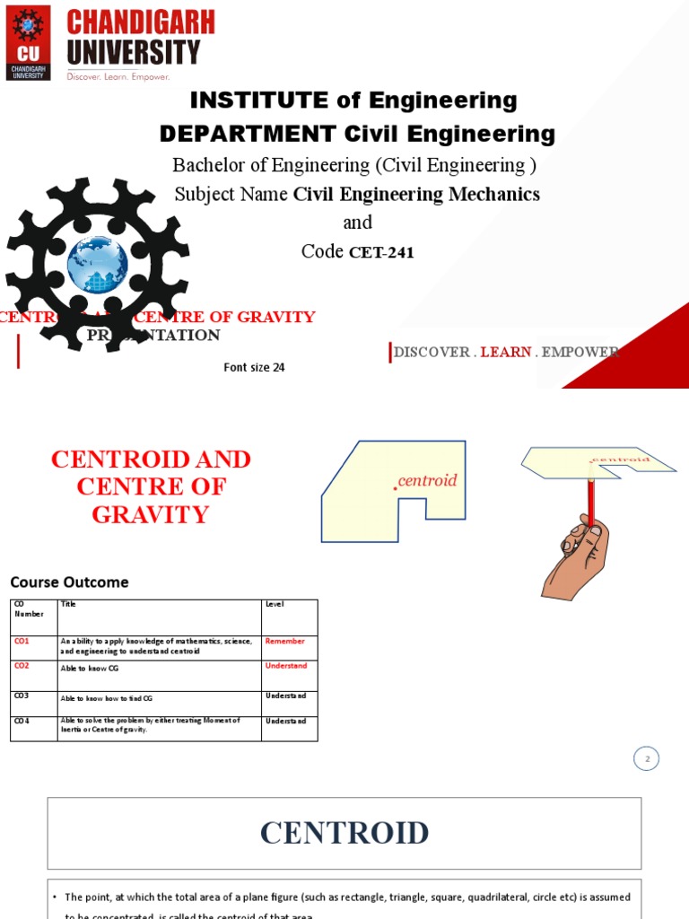 Cetroid and Center of Gravity | PDF | Center Of Mass | Cartesian ...