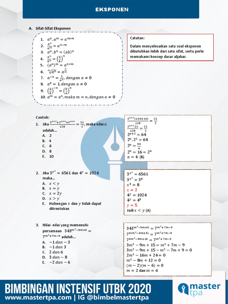 D37. Materi Eksponen | PDF