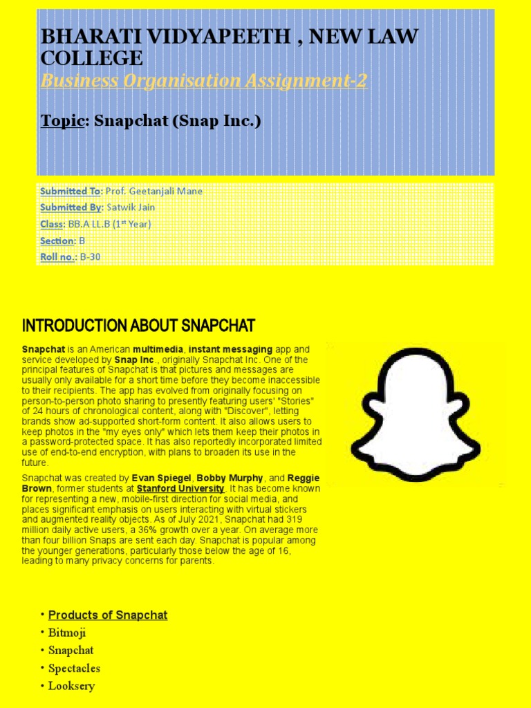 Snapchat ppt | PDF | Snapchat | Computer Network