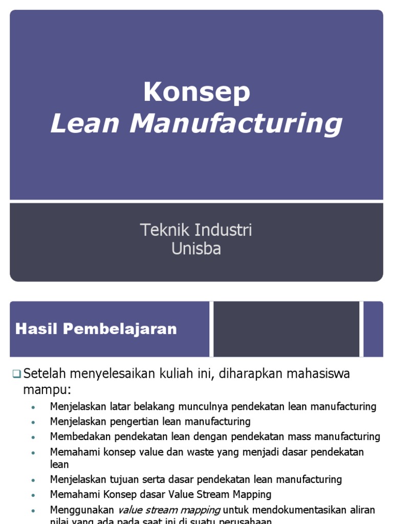 DEFINING LEAN MANUFACTURING | PDF