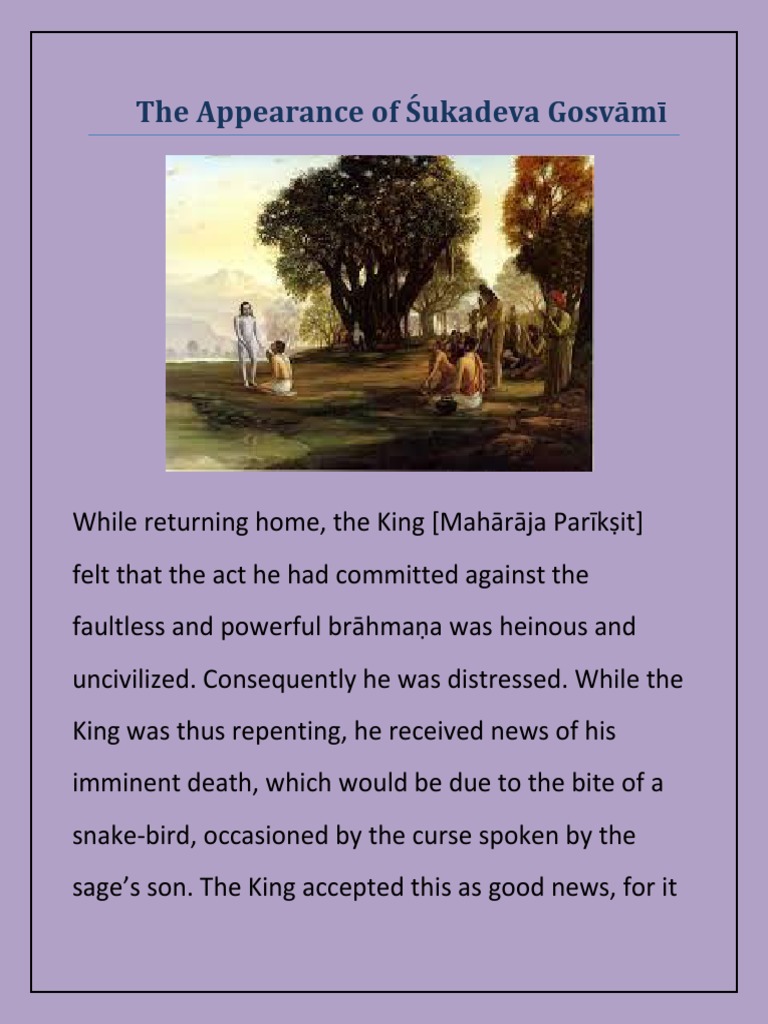 The Appearance of Śukadeva Gosvāmī | PDF