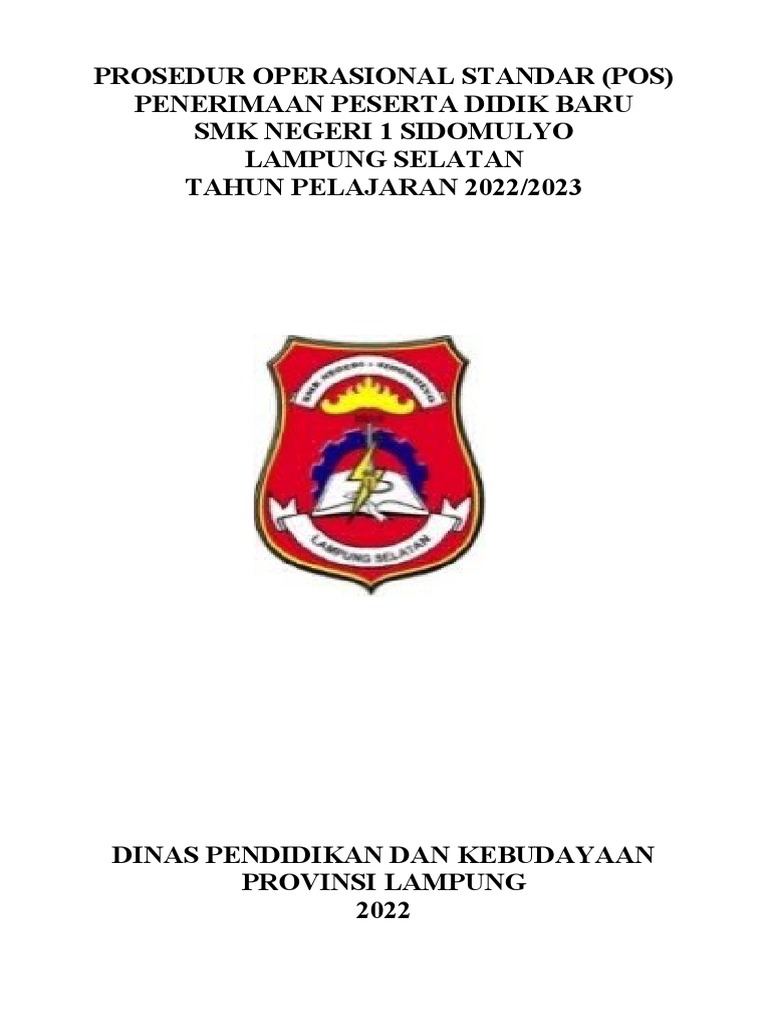 Pos PPDB 2022-2023 SMKN 1 Sidomulyo | PDF
