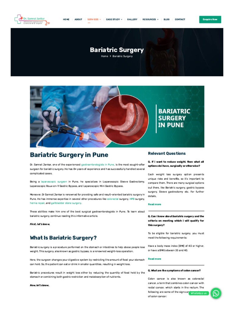 Bariatric Surgery - DR Samrat Jankar - Best Bariatric Surgeon in Pune ...