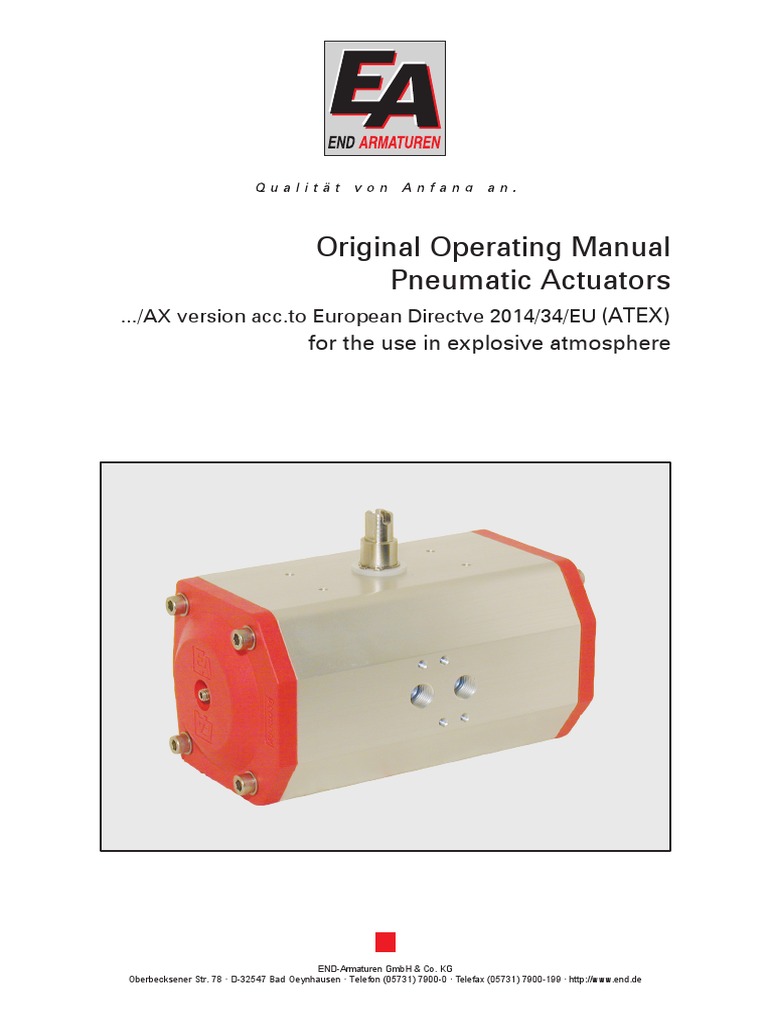 Original Operating Manual Pneumatic Actuators: (ATEX) For The Use in ...