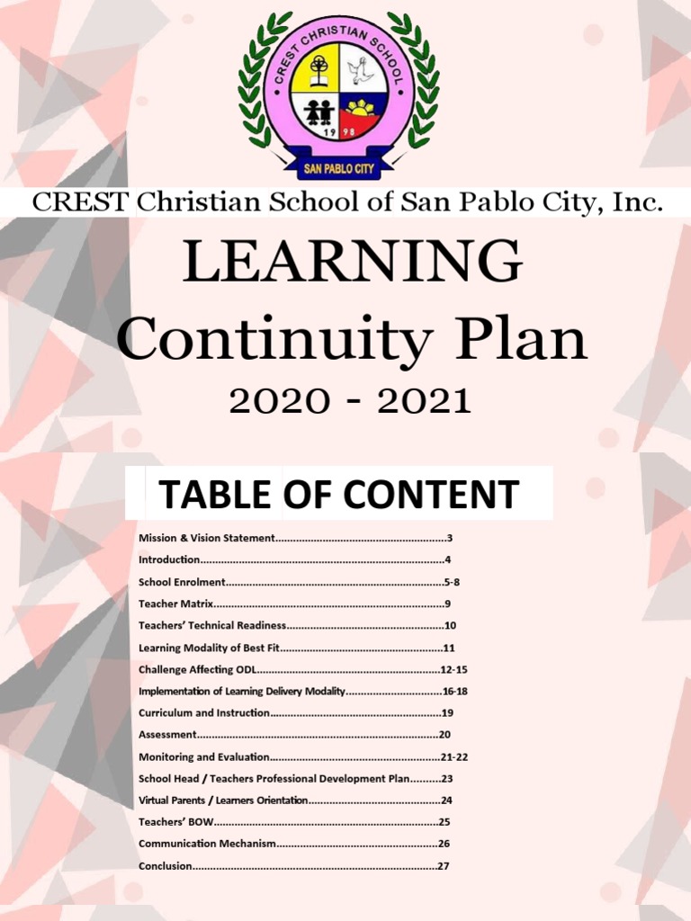 Learning Continuity Plan | PDF | Teaching Method | Learning