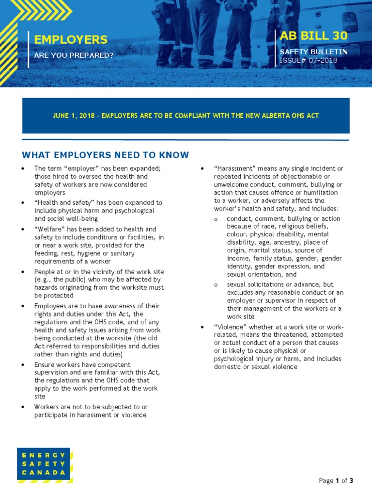 Ensuring Compliance with the Expanded Alberta Occupational Health and ...
