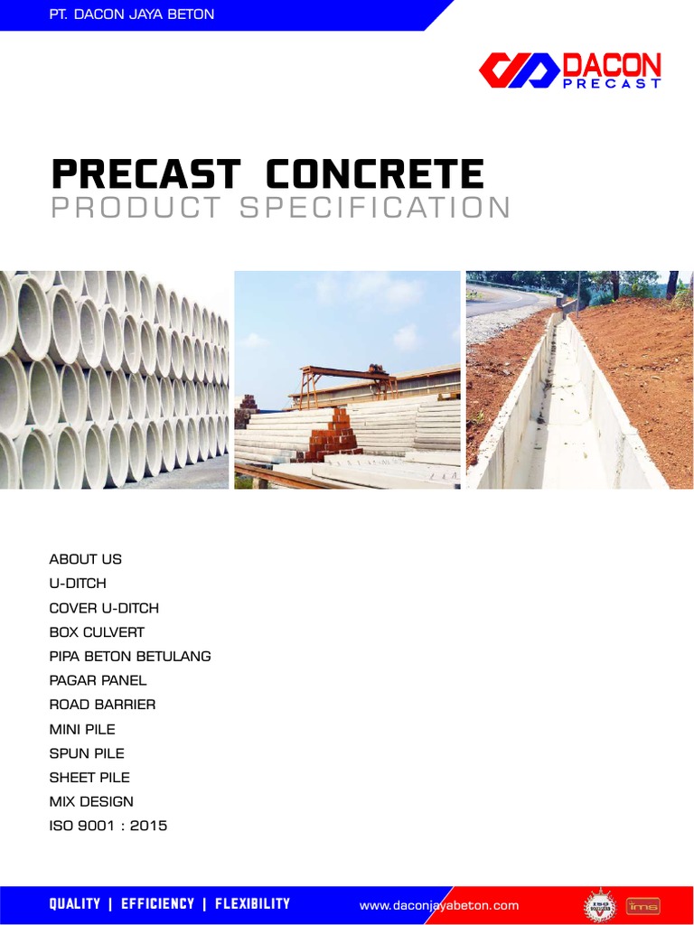 Produk Beton Pracetak PT Dacon | PDF | Teknologi & Rekayasa