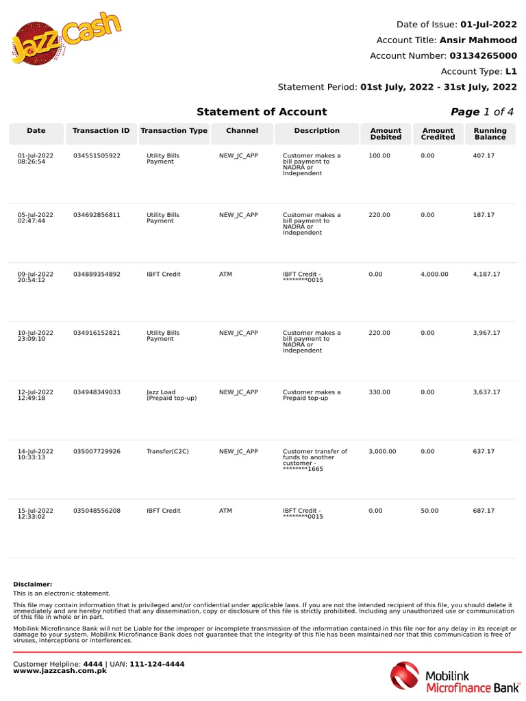 Statement of Account | PDF | Debit Card | Automated Teller Machine