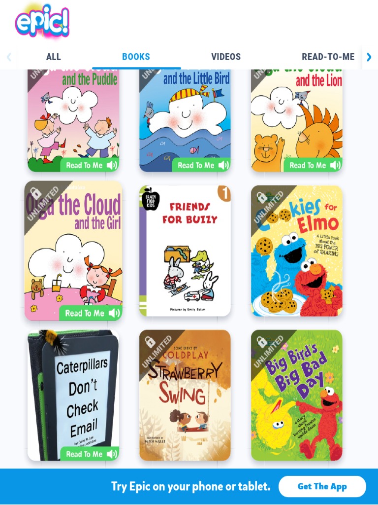 Try Epic On Your Phone or Tablet.: ALL Videos Read-To-Me | PDF