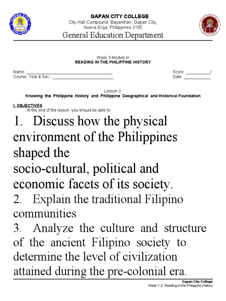 Philippine History Reading Module | PDF | Philippines