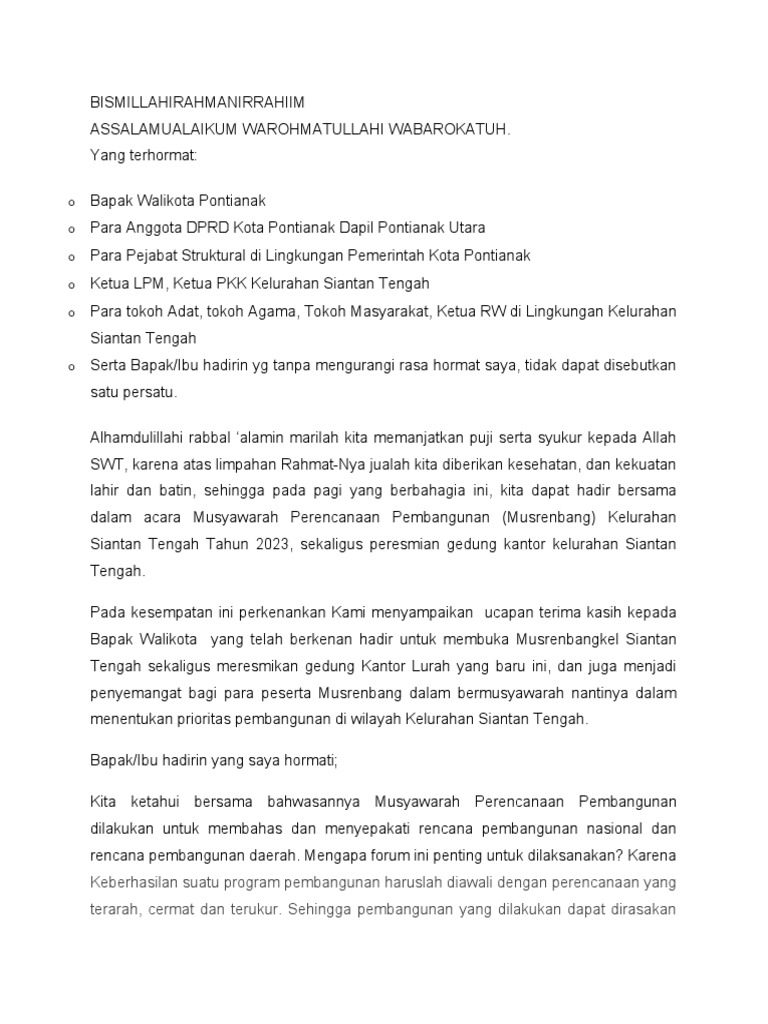 Sambutan Peresmian Kantor | PDF