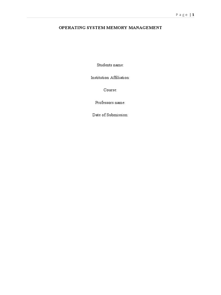 Operating System Memory Management | PDF | Computer Data Storage | Operating System
