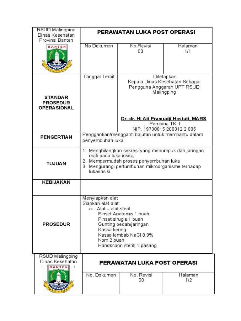Spo Perawatan Luka Post Operasi | PDF