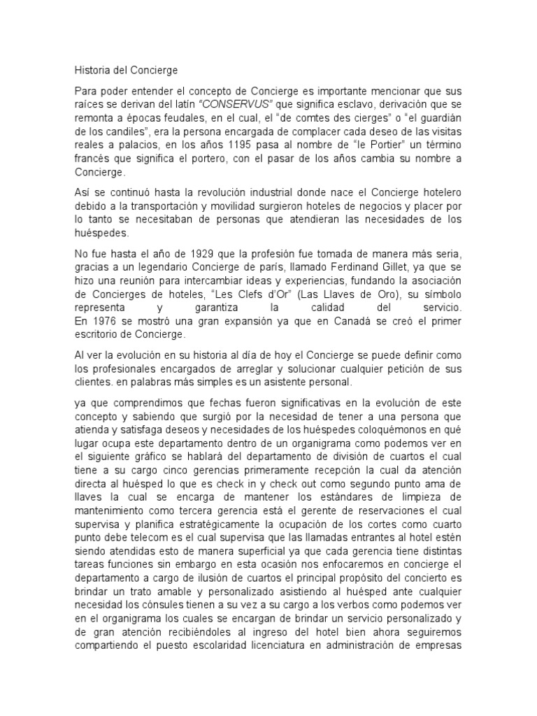 Evolución del Concierge en Hotelería | PDF | Hotel
