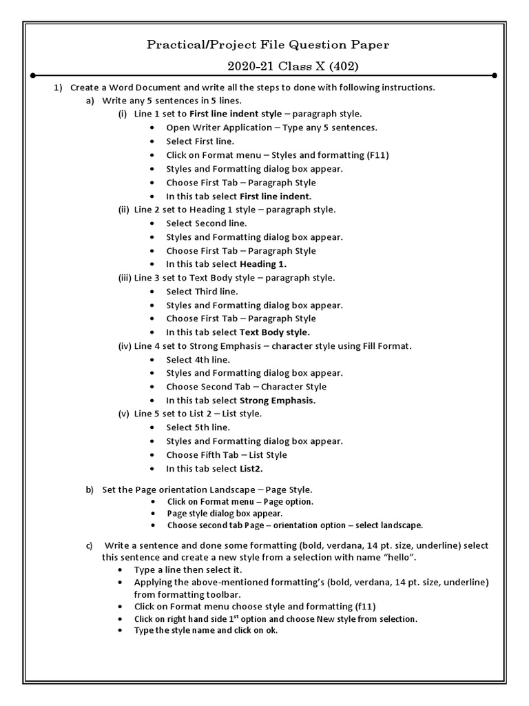 Practical/Project File Question Paper 2020-21 Class X | PDF | Blog ...