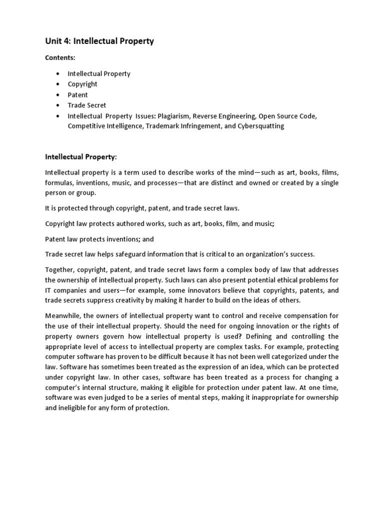 Understanding Intellectual Property Laws | PDF | Intellectual Property ...