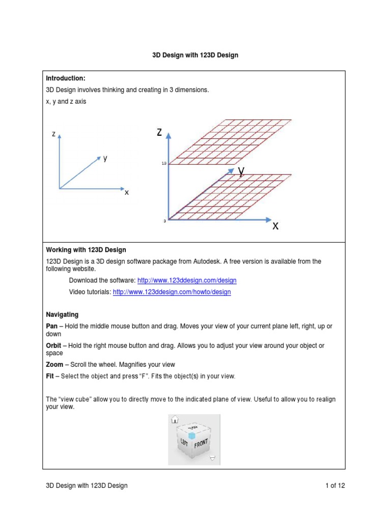 3D Design With 123D Design | PDF | 3 D Computer Graphics | Geometry