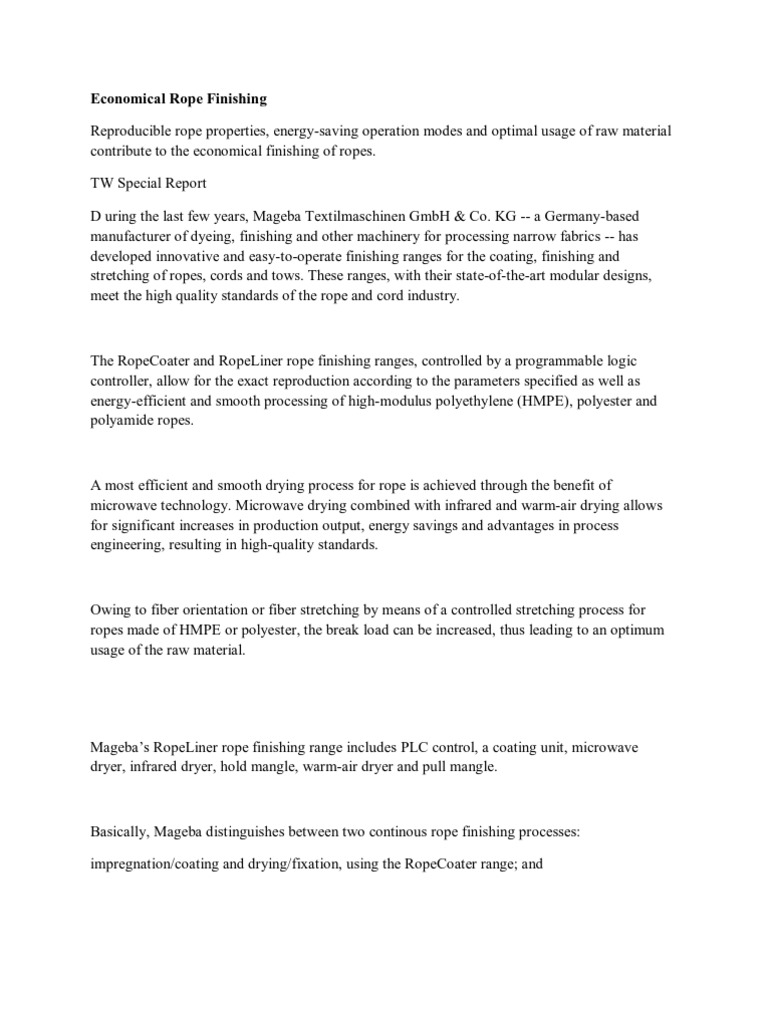 Economical Rope Finishing | PDF | Rope | Clothes Dryer