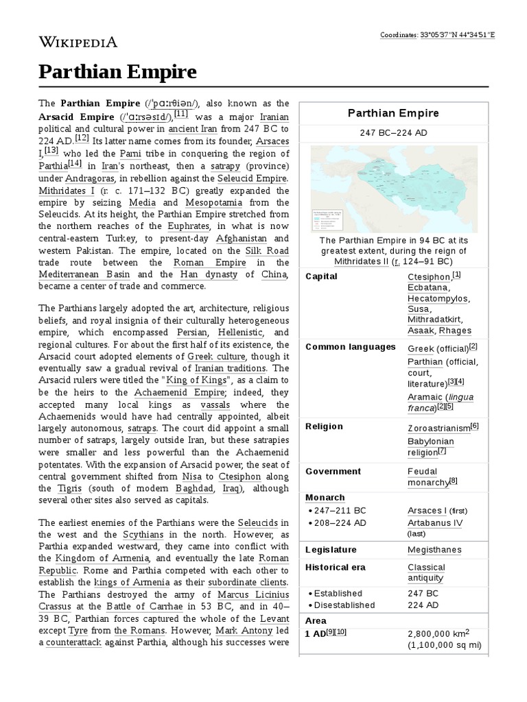 Parthian Empire | PDF | Ancient Peoples | Ancient Persia