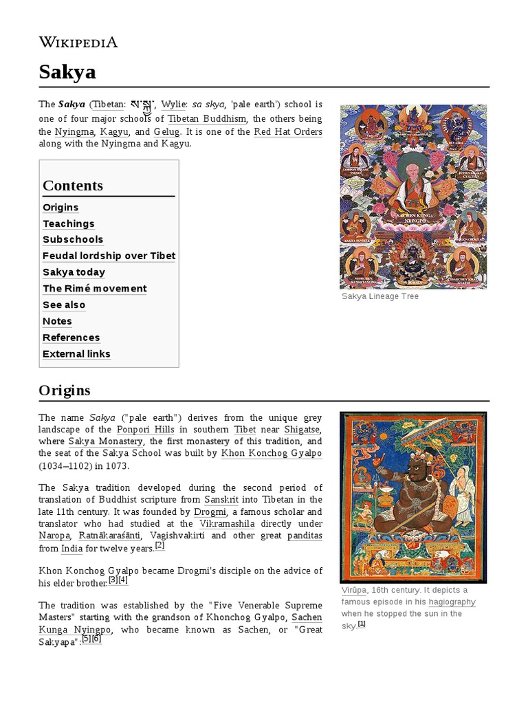 Sakya | PDF | Vajrayana | Indian Religions