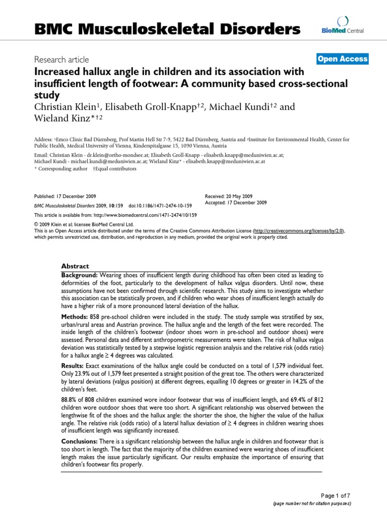 Childrens Shoe Study | PDF | Toe | Foot