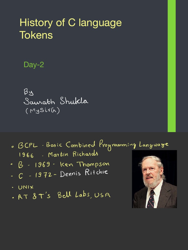 Day 2 - History of C and Tokens | PDF | Computer Engineering | Computer ...