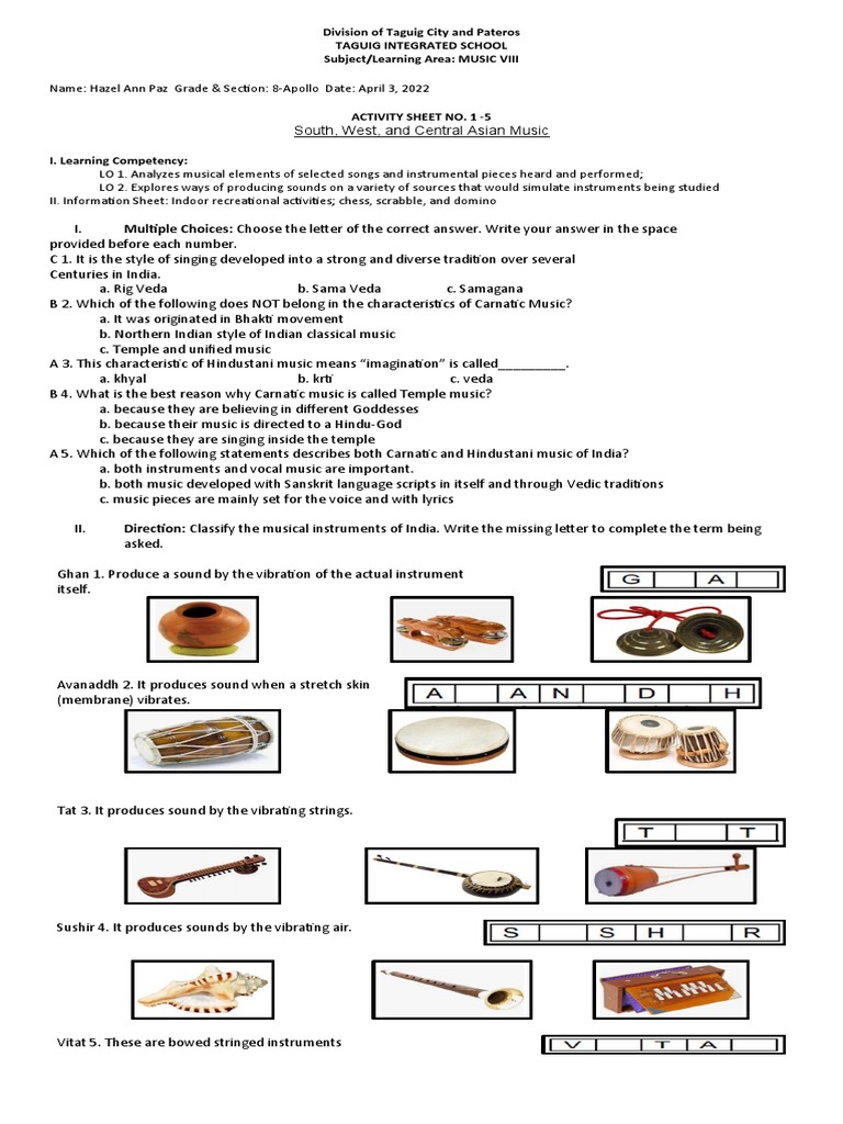 Multiple Choices: Choose The Letter of The Correct Answer. Write Your ...
