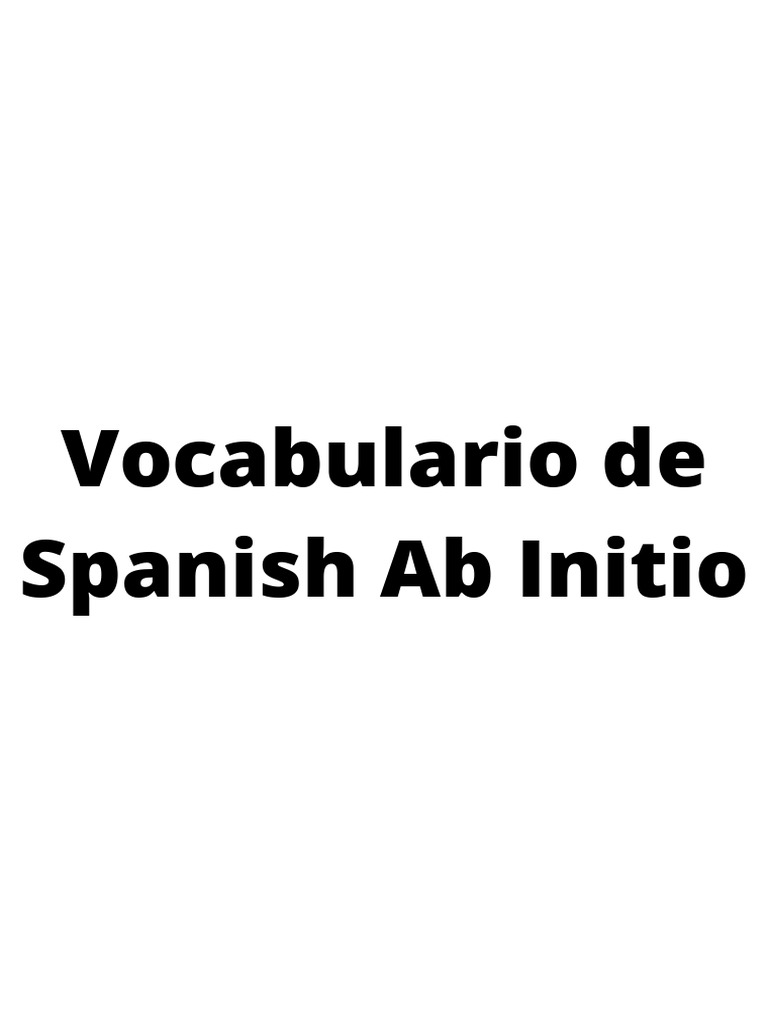 Vocabulario de Spanish Ab Initio | PDF | Tierra | Energía renovable