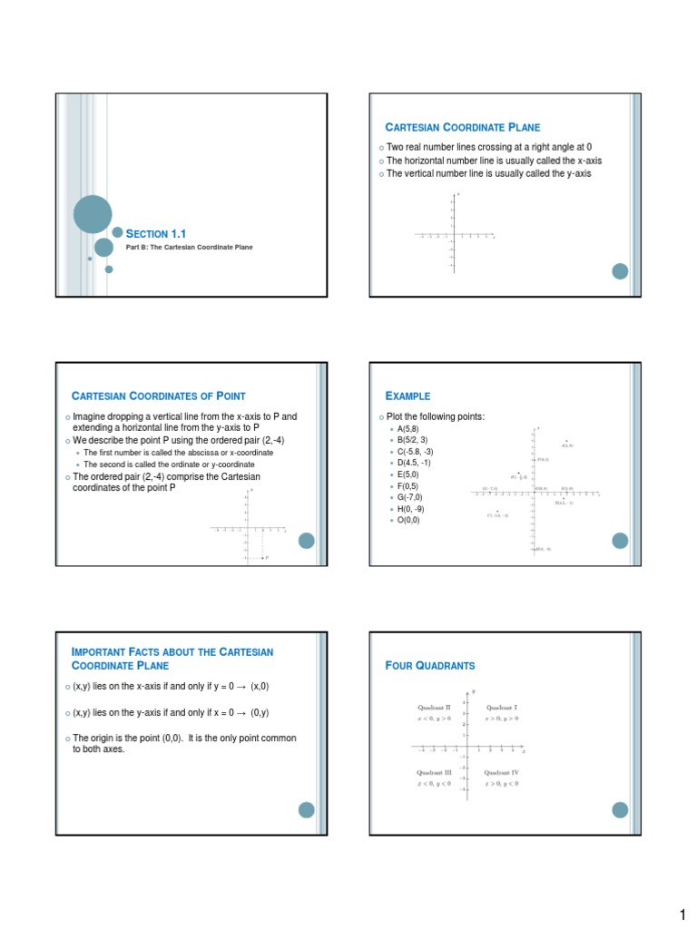 s1-1b Handout - Cartesian Coordinate Plane | PDF | Cartesian Coordinate ...