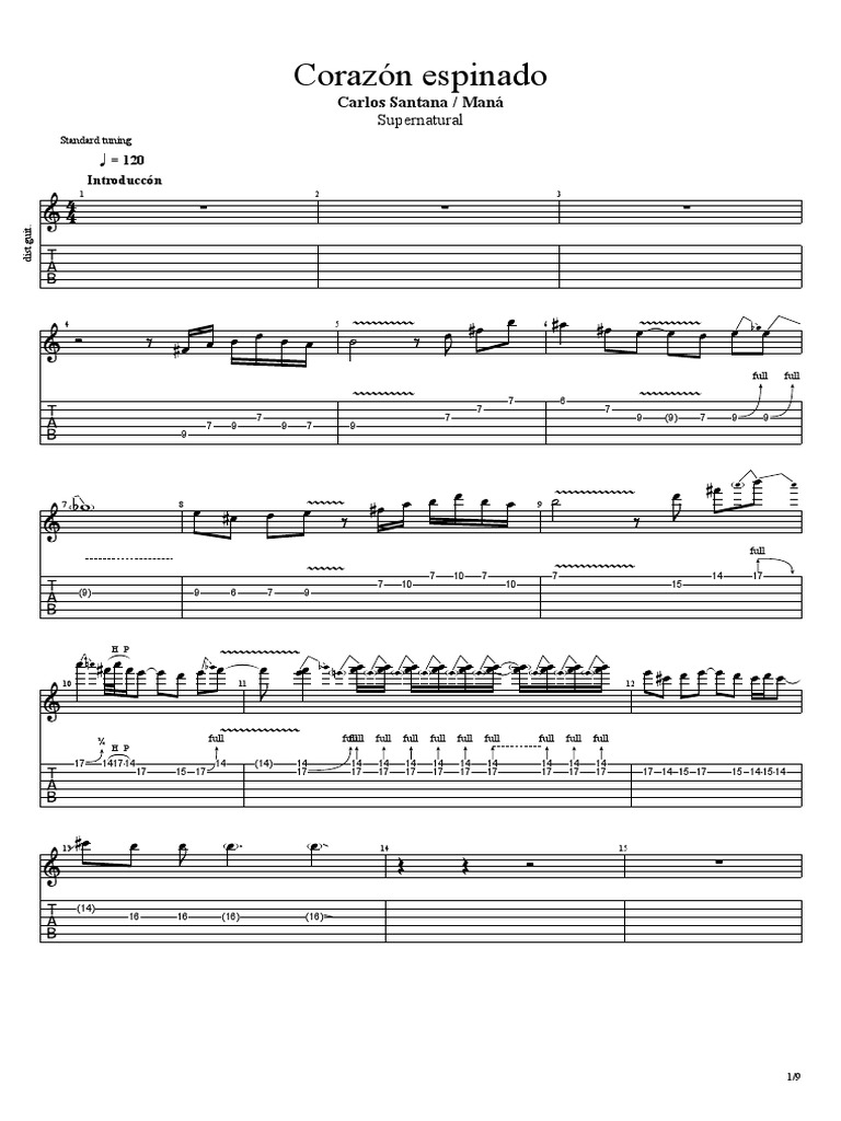 Corazón Espinado: Carlos Santana / Maná | PDF | Musical Instruments ...