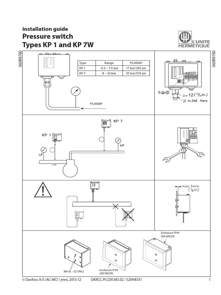Pressure Switch Types KP 1 and KP 7W: Installation Guide | PDF ...