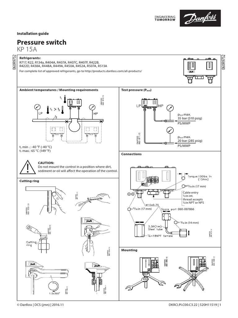 Pressure Switch: Installation Guide | PDF | Electrical Wiring ...