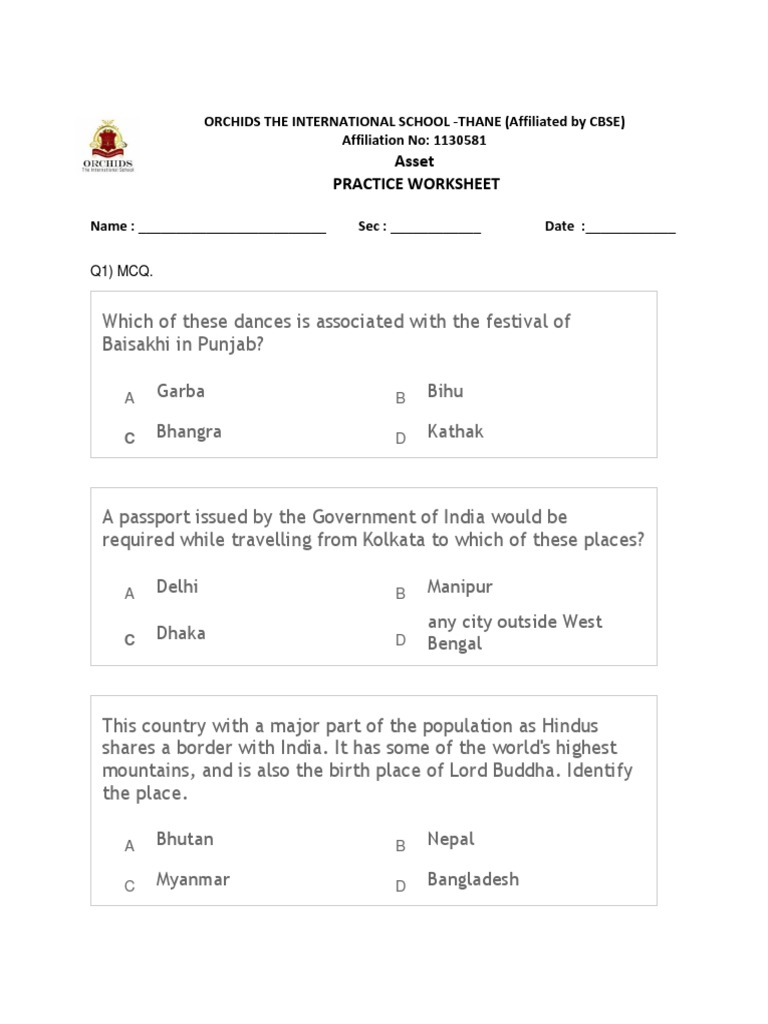 Asset Practice Worksheet 1 | PDF