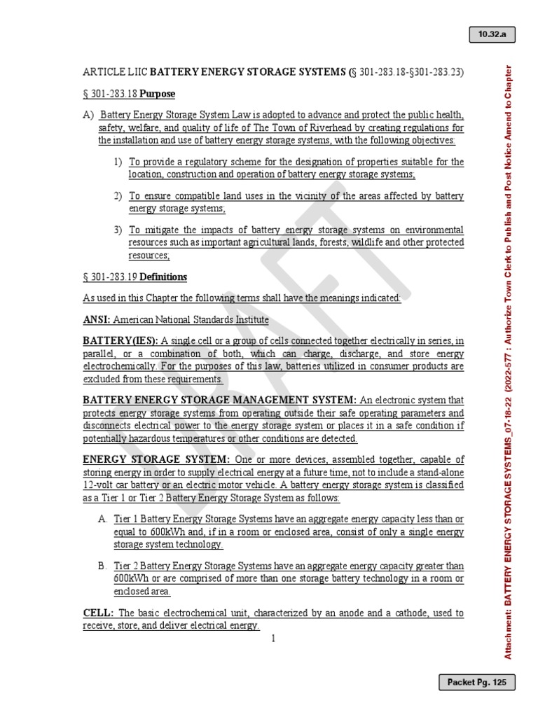 Riverhead Battery Storage Regulations | PDF | Energy Storage | Fire Safety