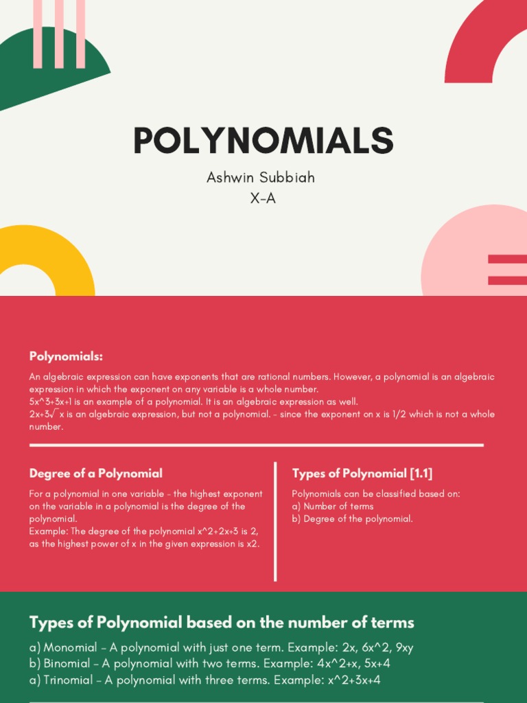 Understanding Polynomials in Grade 10 | PDF | Polynomial | Equations