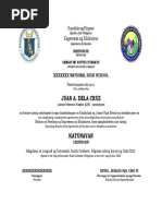 Sample Template For Grade 10 Certificate of Completion | PDF