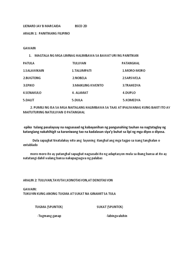 PANULAANG PILIPINO | PDF