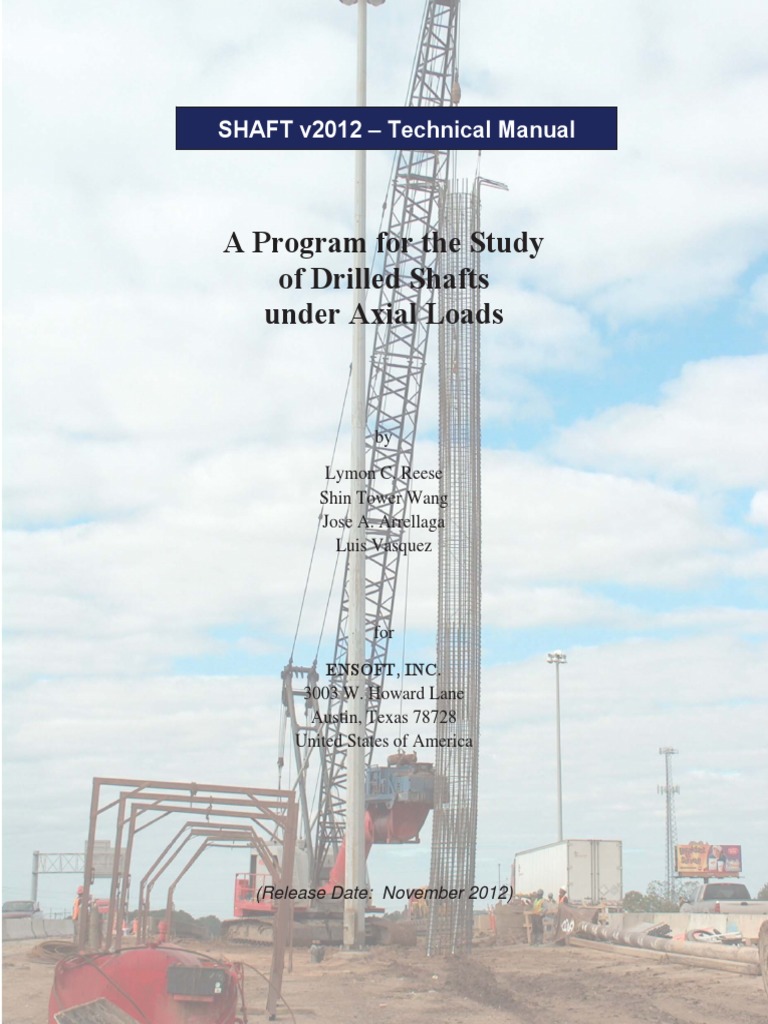 Shaft 2012 Technical Manual | PDF | Soil Mechanics | Concrete