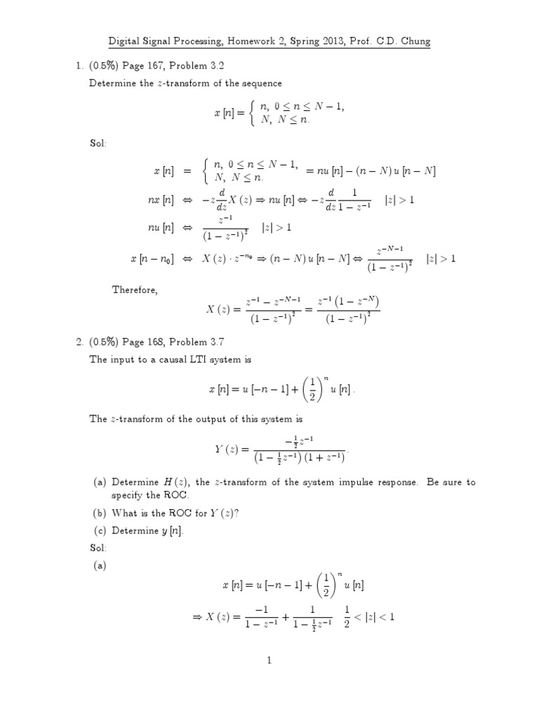 Dsp2013 Hw2 Sol | PDF | Information And Communications Technology | Electrical Engineering