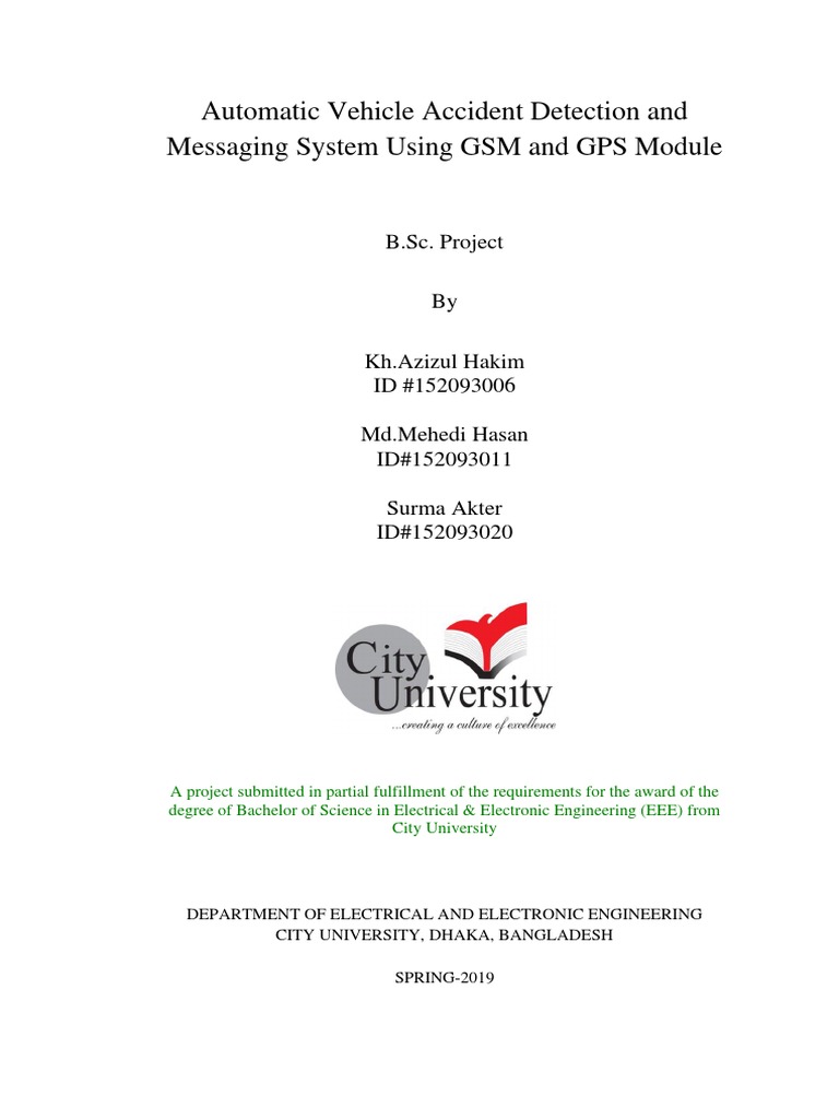 Automatic Vehicle Accident Detection System Using Sensors | PDF ...