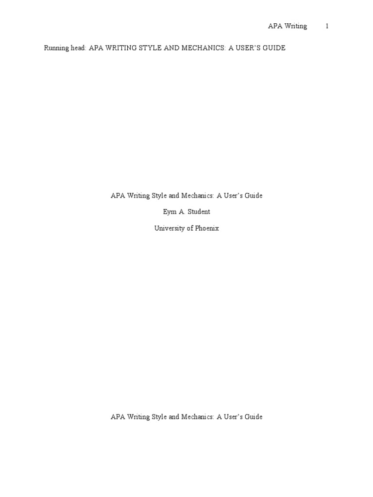 APA Writing Style Guide | PDF | Citation | American Psychological ...