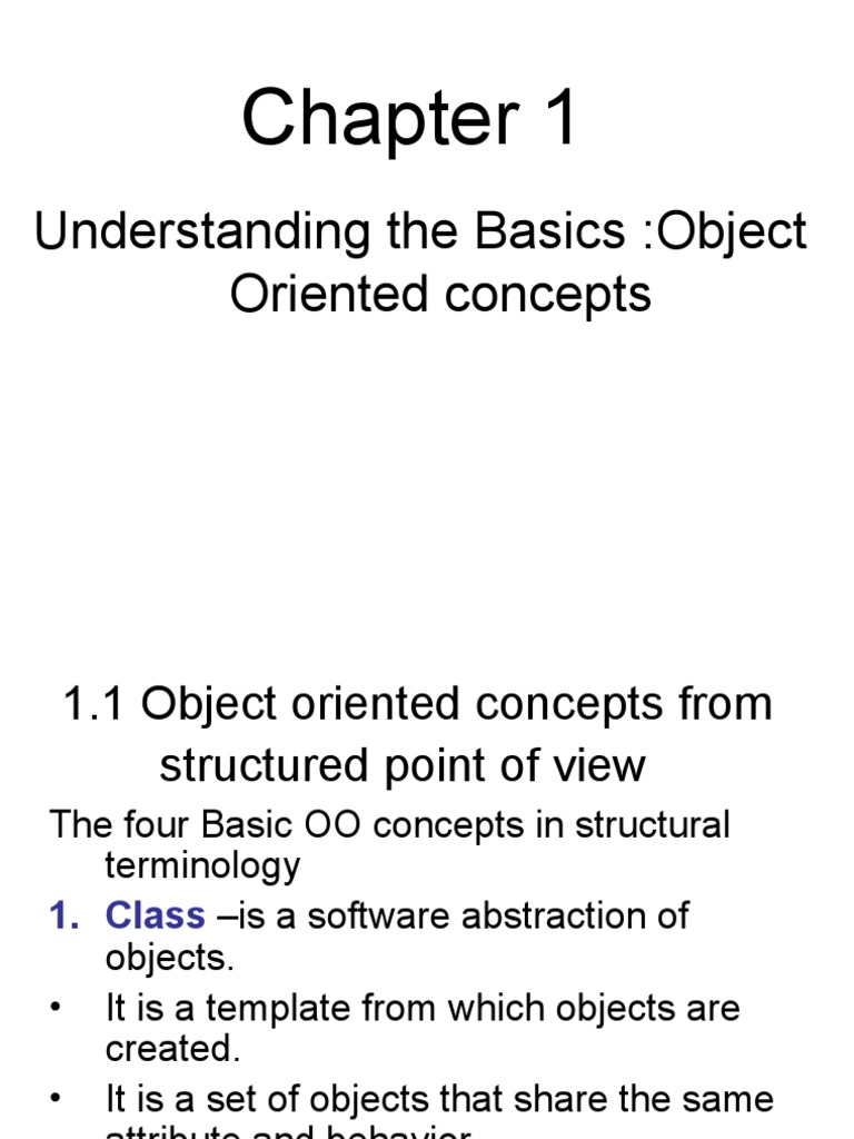 Ooad Chapter 1 Pdf Class Computer Programming Method Computer Programming