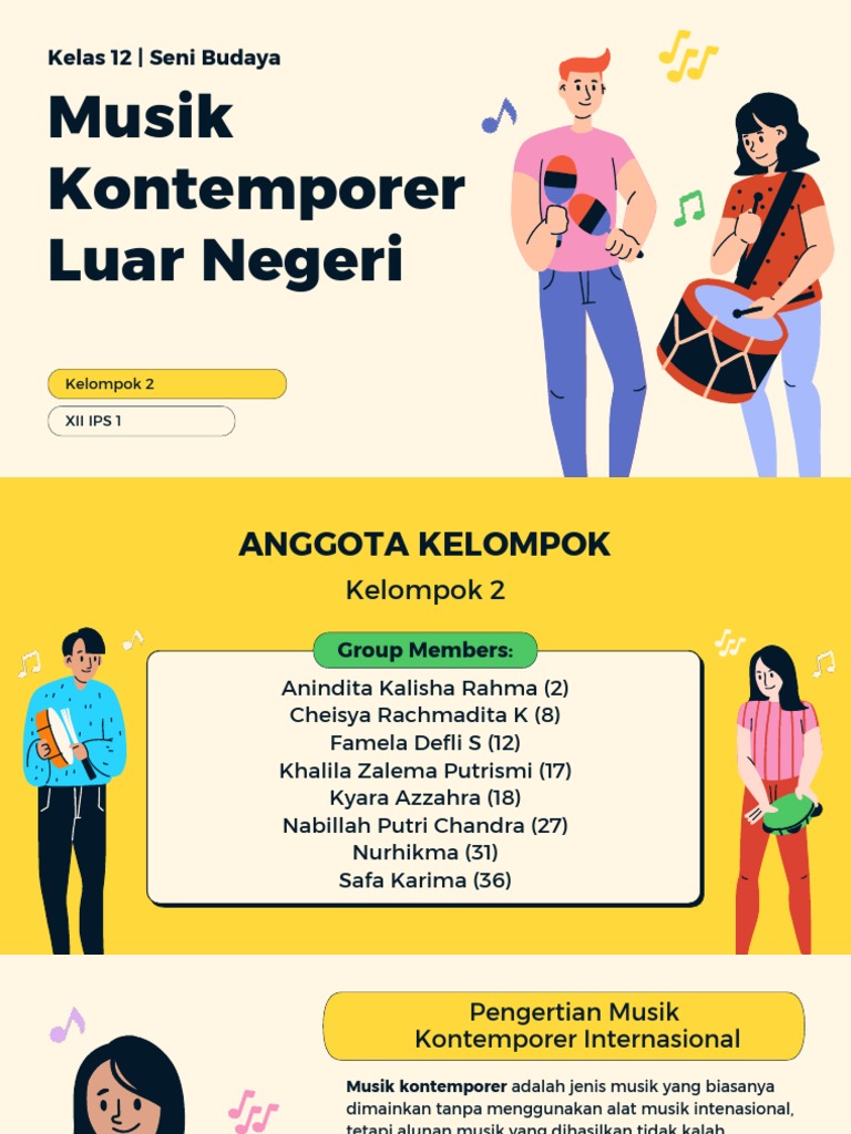 Musik Kontemporer Luar Negeri - Kelompok 2 | PDF