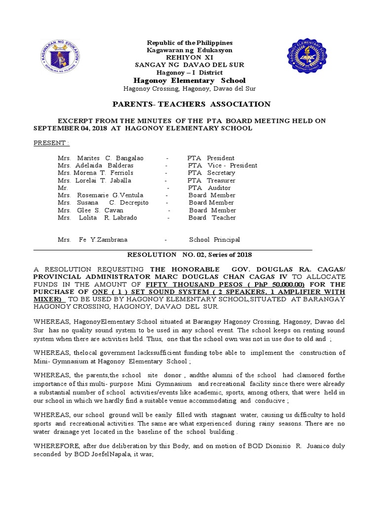 RESOLUTION sound system | PDF | Philippines