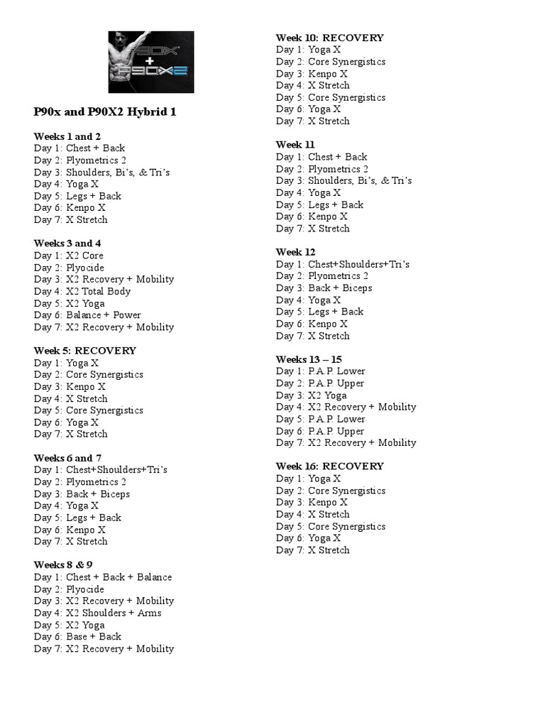 P90X - P90X2 Hybrids | PDF | Physical Fitness | Human Anatomy