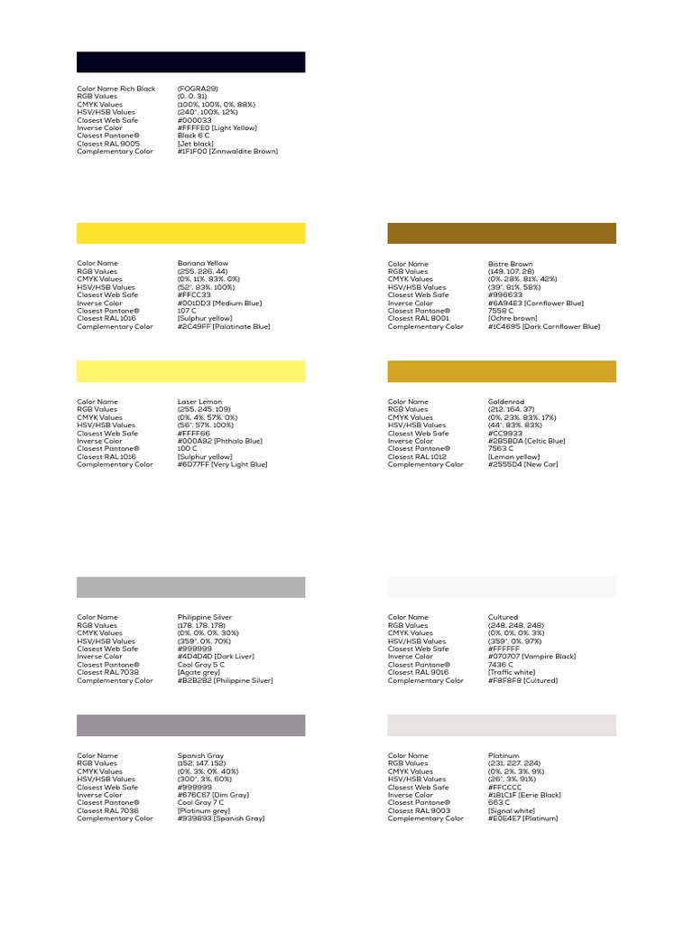 Additional Color Code | Download Free PDF | Rgb Color Model | Optics