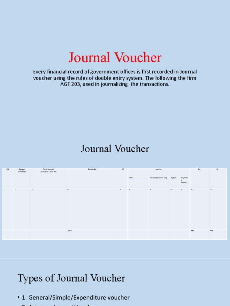 Journal Vouchers