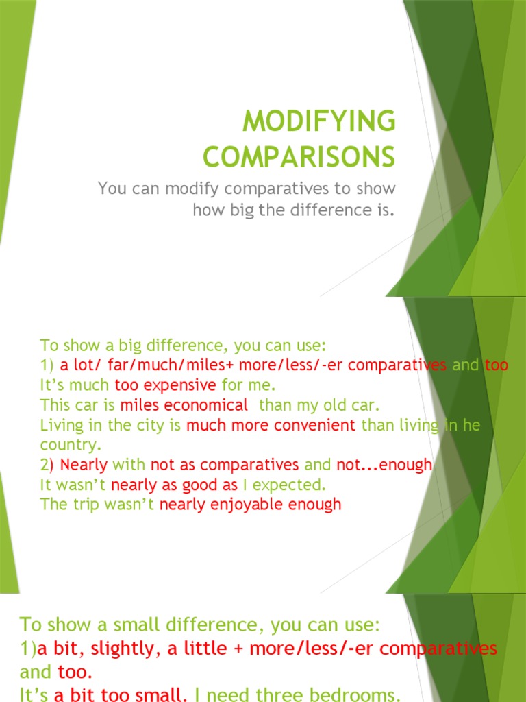 Modifying Comparisons Explained | PDF