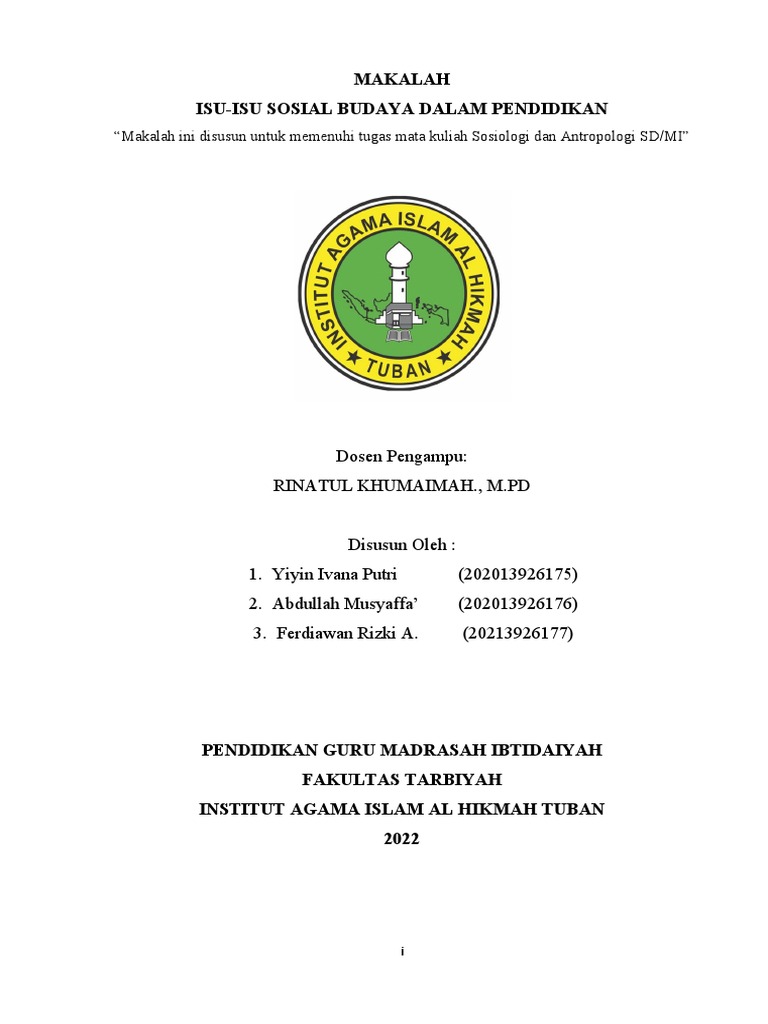 Makalah Isu Isu Sosial Budaya Fix Pdf 