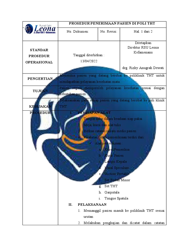 Sop Poli THT | PDF | Sains & Matematika